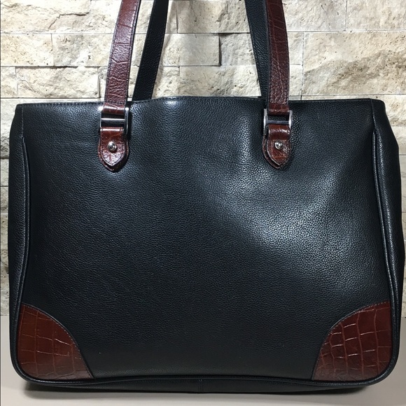 Jack Rogers | Bags | Jack Rogers Bag Handbag Leather Tote Black Brown ...